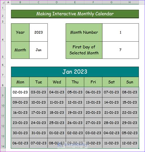 Image result for Interactive Calendar Excel