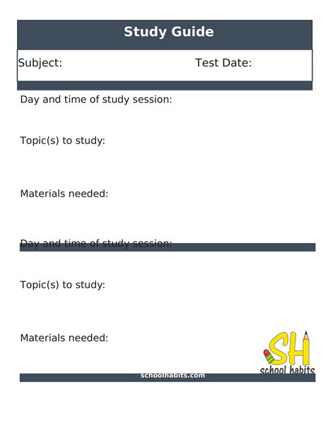 Image result for Printable Study Guide