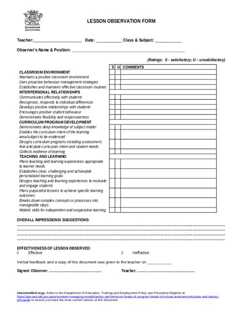 Image result for Lesson Observation Analysis Template