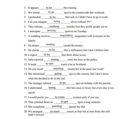 Image result for To-Infinitive Exercise