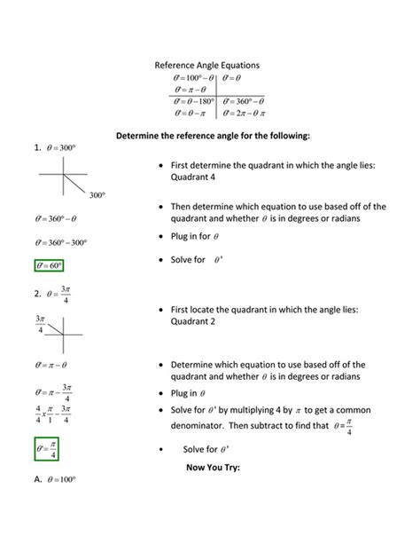 Image result for Reference Angle Trigonometry Example