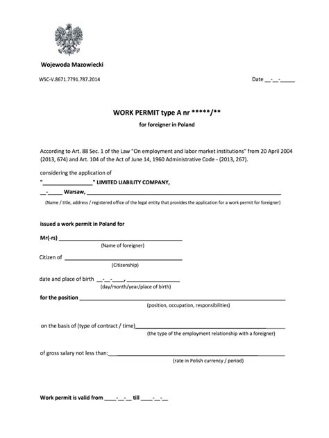 Image result for Work Permit Letter Sample