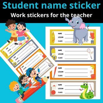 Student name sticker: Teacher work stickers by HappyHearts Haven