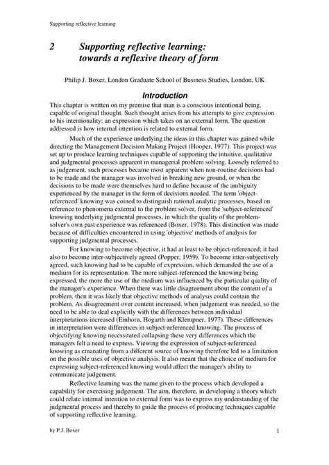 Image result for Reflective Learning Theory Example