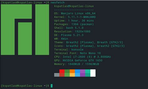 Image result for Manjaro Linux Neofetch