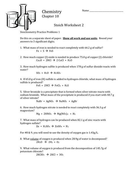 Image result for Stoichiometry Example Word Problems