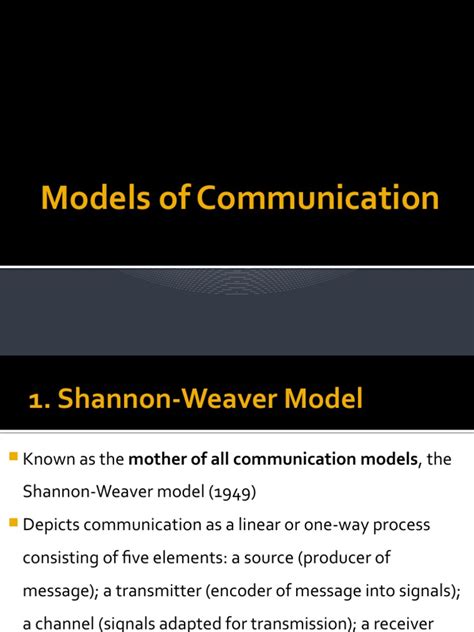 Communication Models | PDF