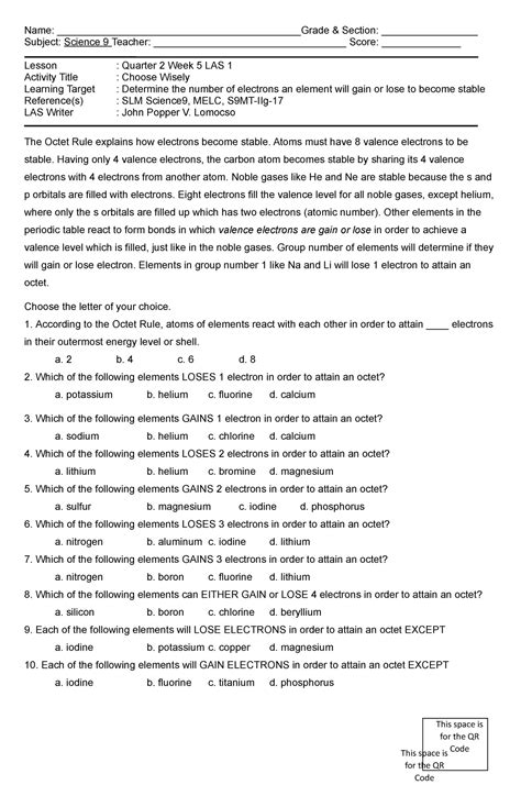 Image result for Answers Homework Sheet Week 9 Science