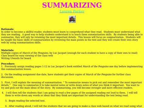 Image result for Summarizing Lesson