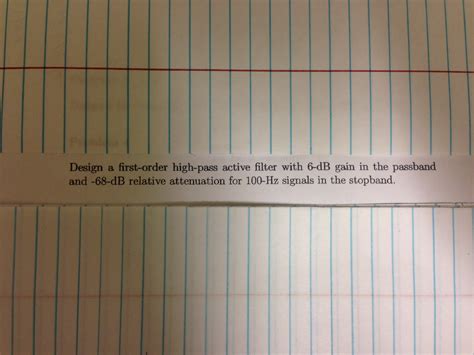 Image result for First Order Active High Pass Filter Design for PLL Loop Filter