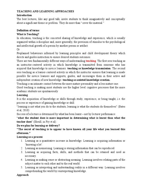 Image result for Teaching and Learning Approach