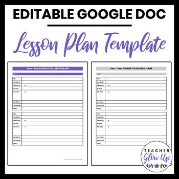 Image result for Free Printable Editable Lesson Plan Template