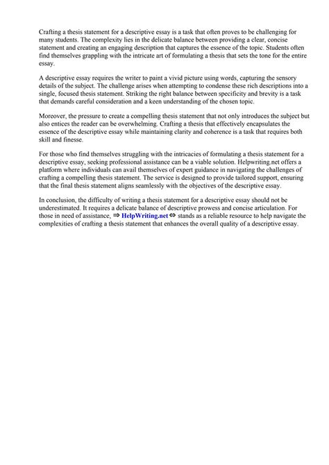 Image result for Descriptive Essay Thesis Example