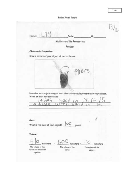 Image result for Example of Student Work Sample