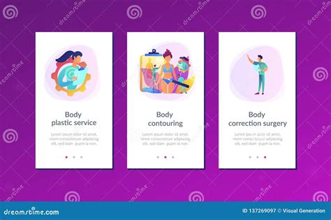 Body Contouring App Interface Template. Stock Vector - Illustration of ...