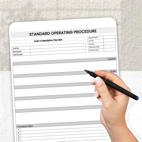 Image result for Standard Operating Procedure Form
