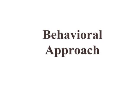 Image result for Behavioral Approach