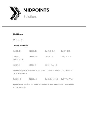Image result for Middle Point Math Exercise