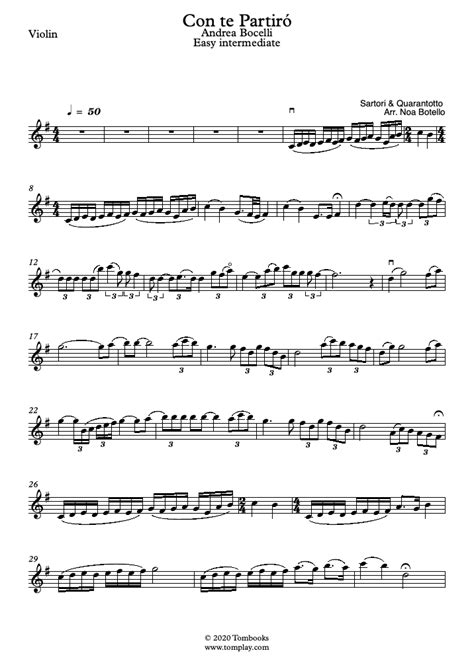 Image result for Con Te Partiro Partition