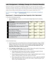 Image result for Enthalpy Change Lab
