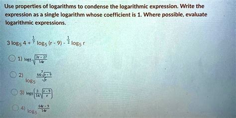 Image result for Condense Expression to a Single Logarithm