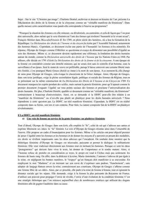 Image result for Dissertation Francais Olympe De Gouges