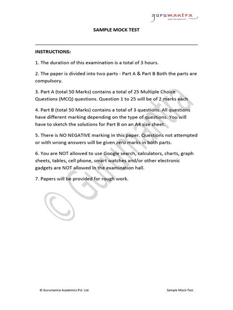 Image result for Mock Test Example