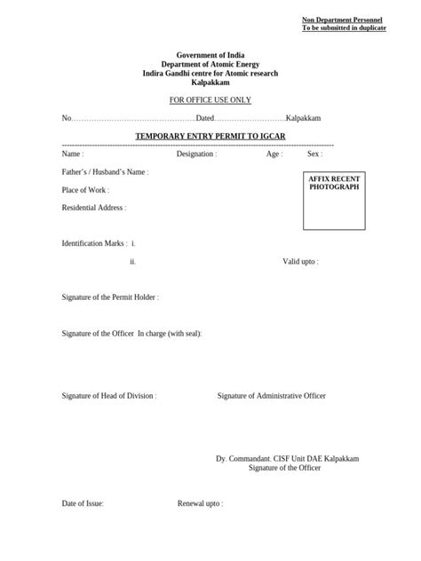 Image result for Temporary Entry Permit