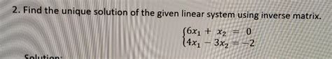 Image result for Unique Solution Matrix Example