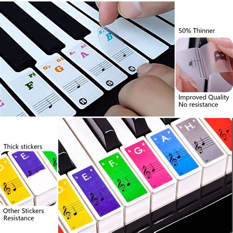 Snapklik.com : Piano Key Stickers, 61 Keyboard Piano Key Piano Keyboard ...