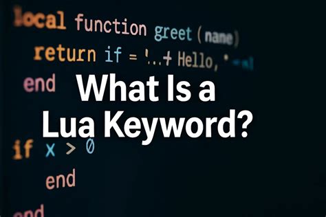 Image result for Lua Keyword Examples