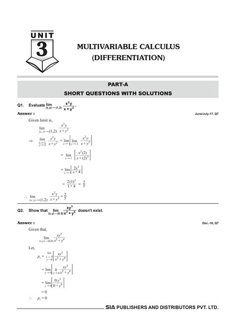 Image result for Multivariable Calculus Questions