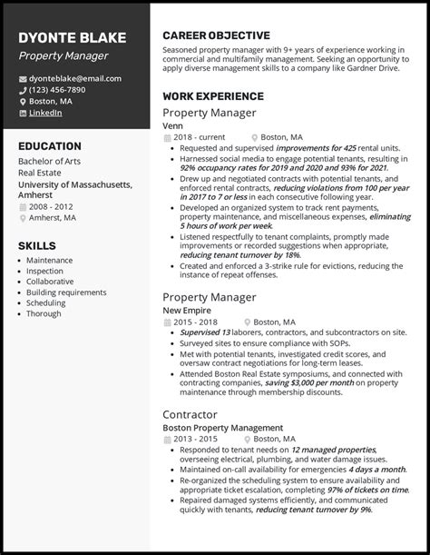Image result for Property Manager Resume Examples/Samples