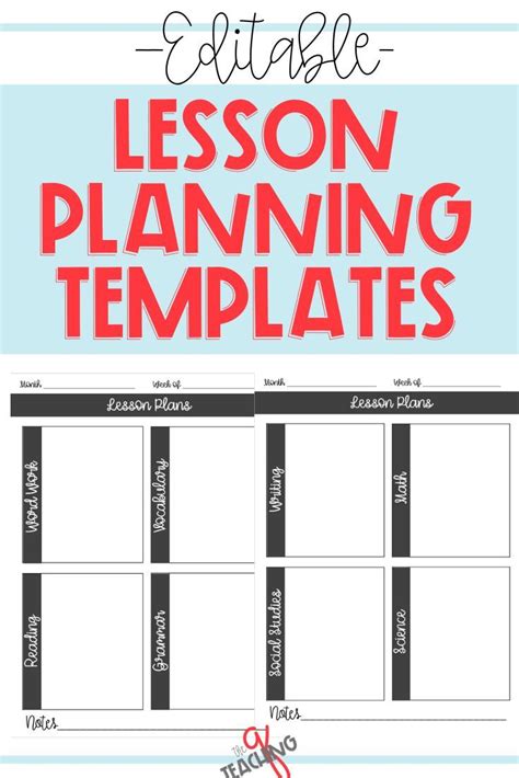 Image result for Free Printable Editable Lesson Plan Template