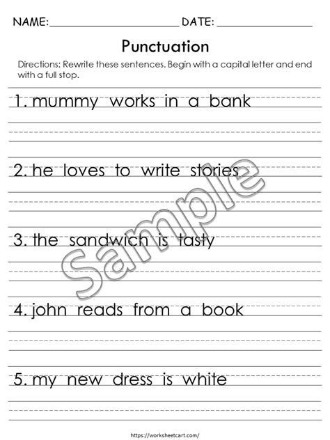 Image result for Punctuating Sentences Worksheet
