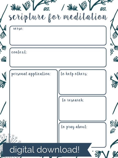 Image result for Scripture Meditation Worksheets