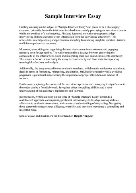 Image result for Interview Profile Essay Example