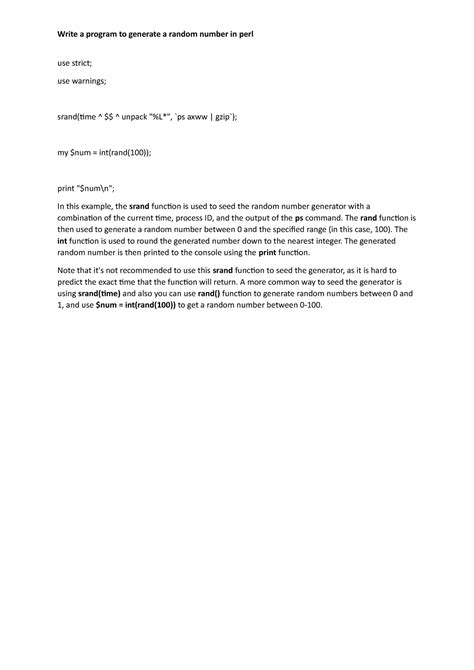 Image result for Perl Random Number Loop