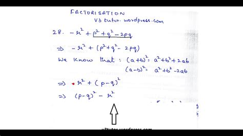 Image result for Factorisation Using Identities When a Perfect Square