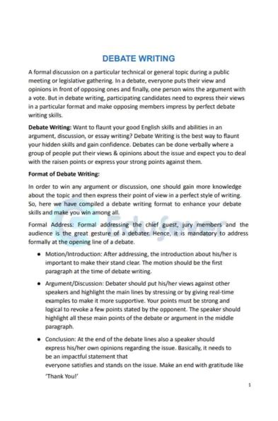 Image result for Debate Writing Class 8