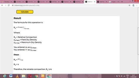Image result for Relative Compaction Formula