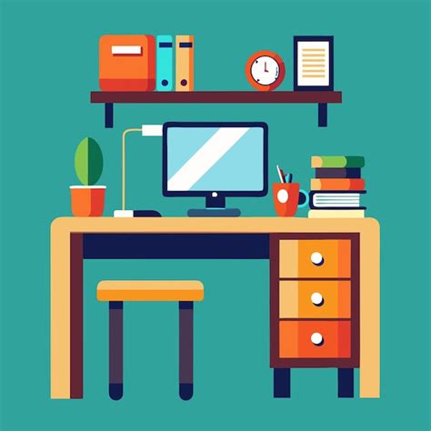 Image result for Computer Desk Vector