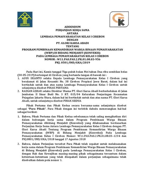 Image result for Mou Addendum Sample