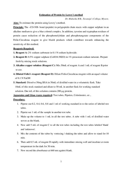 Image result for Protein Estimation by Lowry Method