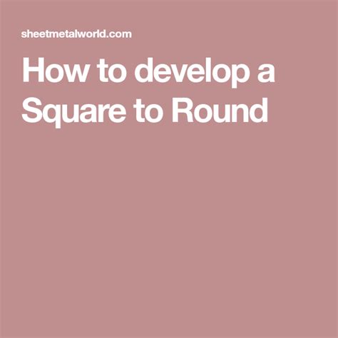 Image result for Square to Round Pattern Development