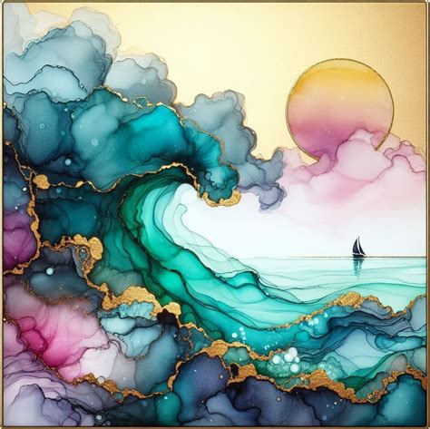 Image result for Painting Landscape Using Alcohol Inks