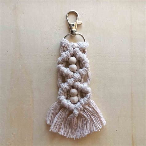Image result for Macrame Key Ring Designs Using Beads