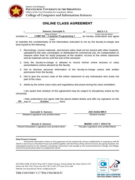 Image result for Sample Class Program Contract and Invoice