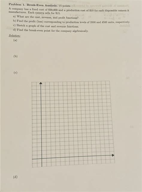 Image result for Break-Even Analysis Questions