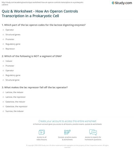 Image result for Lac Operon Worksheet